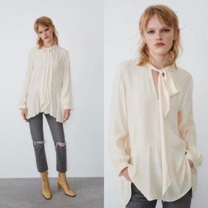 Zara | Tops | Zara Textured Weave Tied Top | Poshmark